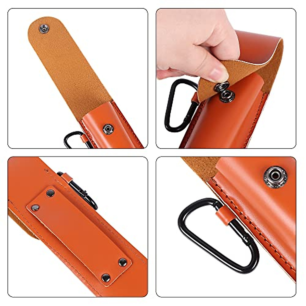 Bushcraft Hand Auger Wrench, Hand Auger for Bushcraft Backpack and Camping, Manual Auger Outdoor Wood Peg and Hole Maker Bushcraft Gear Bushcrafting Tools (Leather Case Brown)