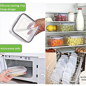 Class Frogs 32 high-capacity food storage containers (16 containers+16 lids), lunch box, bread storage box, pantry and kitchen container, leak proof, BPA free, Transparent, CNTZ-A111