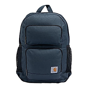 Carhartt 27L Single-Compartment Backpack, Durable Pack with Laptop Sleeve and Duravax Abrasion Resistant Base, Navy, Medium