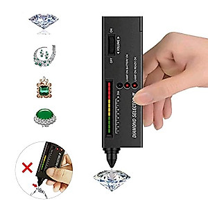 HMKIS Diamond Tester Pen, High Accuracy Jewelry Diamond Tester＋ 60X Mini LED Magnifying, Professional Diamond Selector for Novice and Expert, Thermal Conductivity Meter