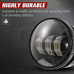 LITE-WAY F150 LED Fog Lights Compatible with 2011 2012 2013 2014 Ford F150, 2PCS X 30W 4-inch Round LED Fog lights Assembly with Smoke Lens, Front Bumper Driving Light Bulb Passing Lights