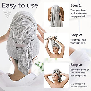 VOLO Hero Cloud Pink Hair Towel | Ultra Soft, Super Absorbent, Quick Drying Nanoweave Fabric | Reduce Dry Time by 50% | Towel Wrap for All Hair Types | Anti Frizz & Anti Breakage | Reusable Packaging