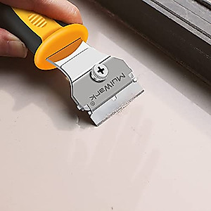 Multi-Purpose Razor Blade Scraper | Razor Scraper Set w/ 10pcs Extra Blades Cleaning Scraper Tool - Window Scraper, Glass Scraper, Blade Scraper, Paint Scraper, Oven Scraper- Extendable-Handle Design