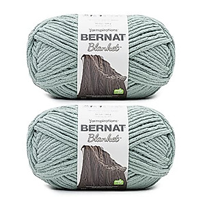 Bernat Blanket Smoky Green Yarn - 2 Pack of 300g/10.5oz - Polyester - 6 Super Bulky - 220 Yards - Knitting/Crochet