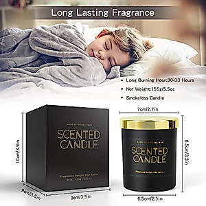 Candles for Home Scented, Amber & Oud Scented Candles Natural Soy Candles Candles for Men Christmas Candles Gifts for Women Black Candles Gifts Set Christmas Decorations Mother Day