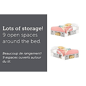 South Shore Flexible Platform Bed with Storage and Baskets, Full, Pure White