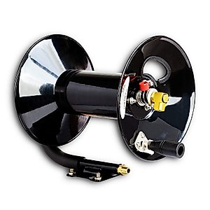 ReelWorks Air Hose Reel Tool Retractable Hand Crank 3/8" Inch x 100' Feet 300 PSI / 20 BAR Heavy Duty Steel Construction (Hose Not Included)