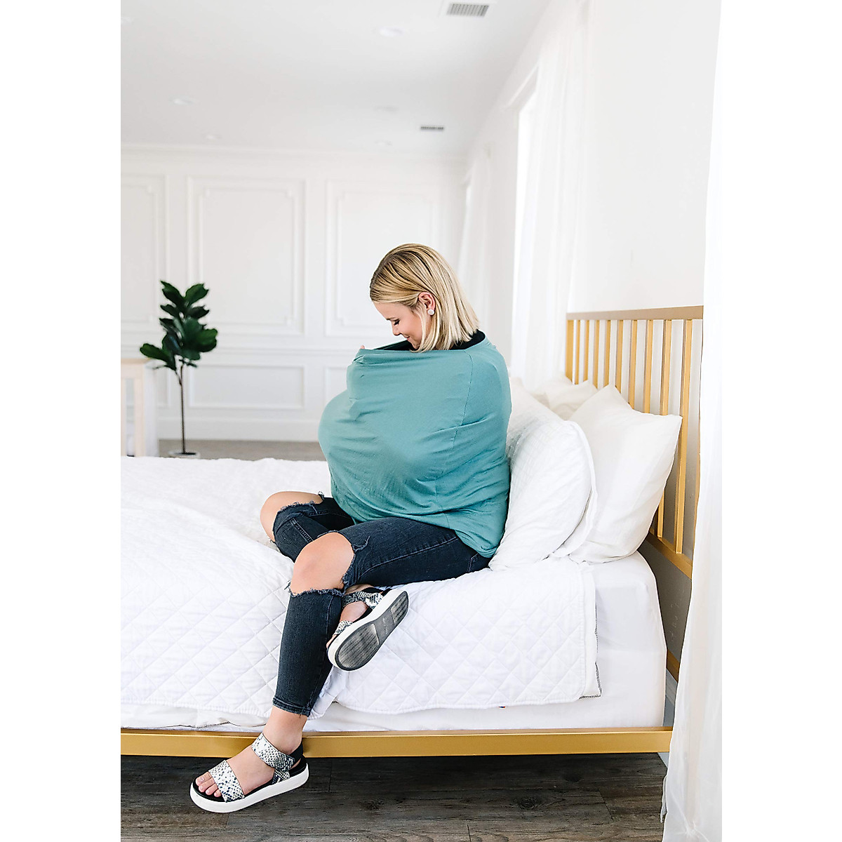 Copper Pearl Multi-Use Cover: Car Seat Covers, Nursing Cover, and Stroller Cover for Sun - Stretchy Fabric, All-Season Use, Stylish Designs, Easy Access for Moms - Journey