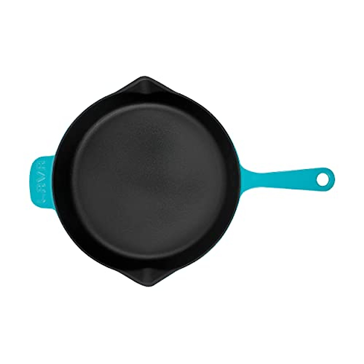 Lava Enameled Cast Iron Skillet 11 inch-Spring Series with Pour Spouts (Turquoise)