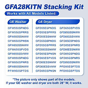 GFA28KITN Stacking Kit for GE 28"W Washer Dryer Stack Bracket Kit - Compatible with GE 28 inch Width Front Load Washers and Dryers Laundry Stacking Kit [Patented]