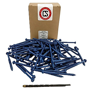 Chenango Supply 3/16 x 2-3/4" Hex Head Concrete Screw Anchor. 100 Pieces with Drill Bit (Miami-Dade Compliant) (3/16 x 2-3/4)