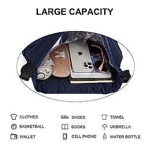 BONVEN Drawstring Backpack Drawstring Bags for Men Women Water Resistant String Backpack with Shoe Compartment Sport Gym Bag