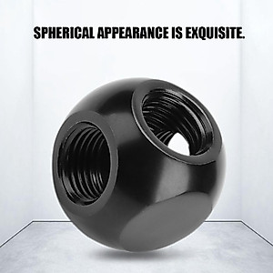 Pomya Computer Water Cooling Spherical 3 Way T-Type Connector G1/4 Threaded Adapter Black, Silver for PC Water Cooling Application(Black)