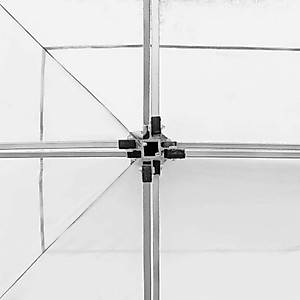 Professional Folding Party Tent with Walls Aluminum,Fruit Stand Gazebo,Deck Gazebo,Camping Gazebo,Hardtop Gazebo,Featuring a Folding Design,for Barbeque, Patio,Garden Party,Markets,19.7'x9.8' White