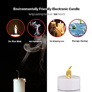 5Pack Battery Tea Lights - LED Tea Lights candles Realistic Bright Flickering Holiday Gift Operated Flameless LED Tea Light for Seasonal & Festival Celebration Warm Yellow lights Battery Powered