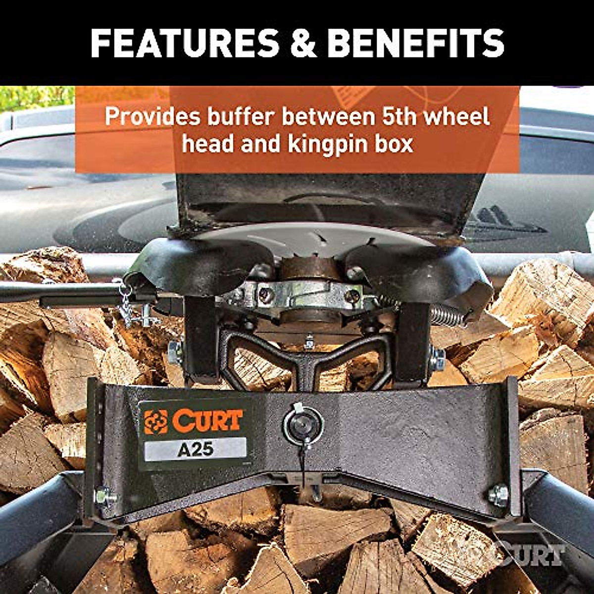 CURT 16722 5th Wheel Hitch Lube Plate, 12-Inch Diameter, White