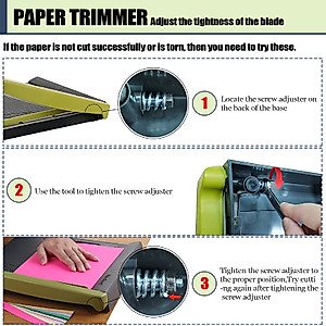 12" Cut Length Guillotine Paper Trimmer, 16 Sheets Capacity Paper Cutter for Paper Photo Card Stock,Handhold Folding Gridded Photo Cutter