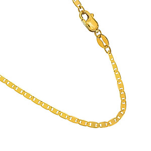 JewelStop 10k Solid Yellow Gold 1.7 mm Mariner Chain Necklace, Lobster Claw Clasp - 24 Inches, 2.7gr.
