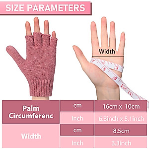 Tarpop 4 Pairs Winter Convertible Gloves Fingerless Mittens Knit Flip Wool Women Gloves Warm Half Finger Gloves with Cover