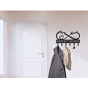 Personalized Metal Infinity Key Hooks, Key Holder for Wall, Personalized Key Rack for Wall, Personalized Metal Key Holder for Wall, Key Wall Holder ,Wedding Gifts for Couple