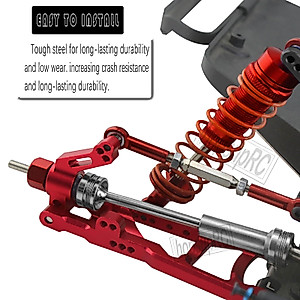 hopsupRC #45 Steel Drive Shaft CVD Upgrades for 1/10 Slash VXL 4X4,Rustler VXL 4X4,Stampede VXL 4X4,Hoss VXL 4X4 4WD,Stainless Front Rear Driveshaft Axles with Hex Hops up,Silver