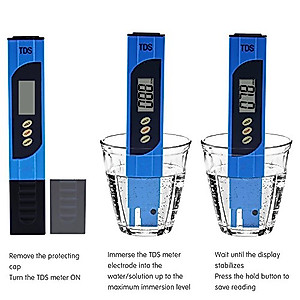 TDS Water Quality Tester,AMZSTAR Portable High Accuracy Handheld TDS Water Quality Digital Tester Meter with 0-9990 ppm Measurement Range,TDS Digital Measurement(Measured Water)