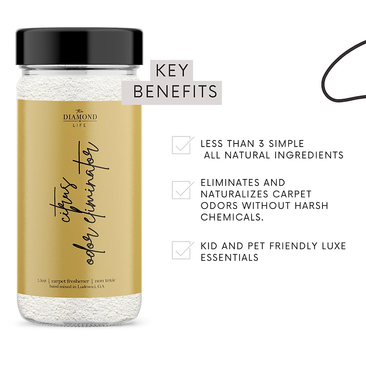 The Diamond Life Home "Citrus" Lemon & Mango Carpet Natural Refresher Powder, Mattress & Upholstery Freshener, Odor Eliminator, Deodorizer For Homes With Kids & Pets(2 Pack)