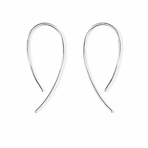 Boma Jewelry Sterling Silver Wire Loop Pull Through Threader Hoop Earrings