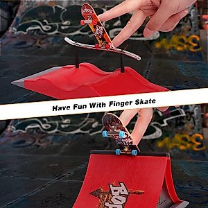 KETIEE 2 Kit Finger Skateboard for Kids Mini Skateboard Finger Boards Toys Gifts for Children Finger Skater Fingerboards Ultimate Sport Training Props Creative Fingertips Boards Mini Finger Toy