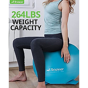 Trideer Flexible Seating for Classroom Elementary, Yoga Ball Chairs for Kids, Wobble Chair of School Supplies for Sensory Kids, Student Desk Chairs for Homeschool (Blue, 55cm)