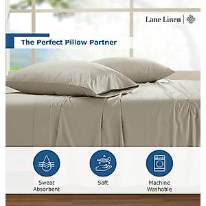 LANE LINEN 100% Egyptian Cotton Full Size Bed Sheets Set - 1500 Thread Count, 4 Pieces Set - Premium Sateen Weave Cotton Full Bed Sheets Set - 15" Deep Pocket Full Size Sheets Set - Linen