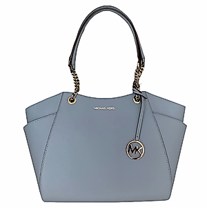 Michael Kors Women's Jet Set Travel Large Chain Shoulder Bag (Large, Pale Blue)