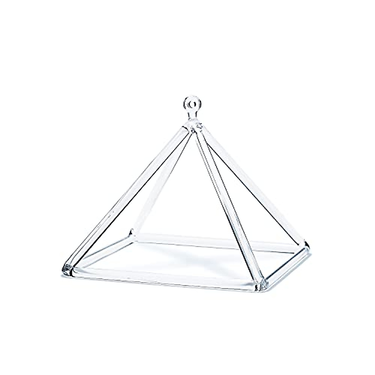 Joysense Clear Quartz Crystal Singing Pyramid 9 inch With Crystal Singing Bowl Striker and Carrying Case
