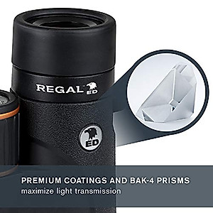 Celestron – Regal ED 8x42 Binocular – ED Binoculars for Birding, Hunting and Outdoor Actvities – Phase and Dielectric Coated BaK–4 Prisms – Fully Multi-Coated Optics – 6.5 Feet Close Focus