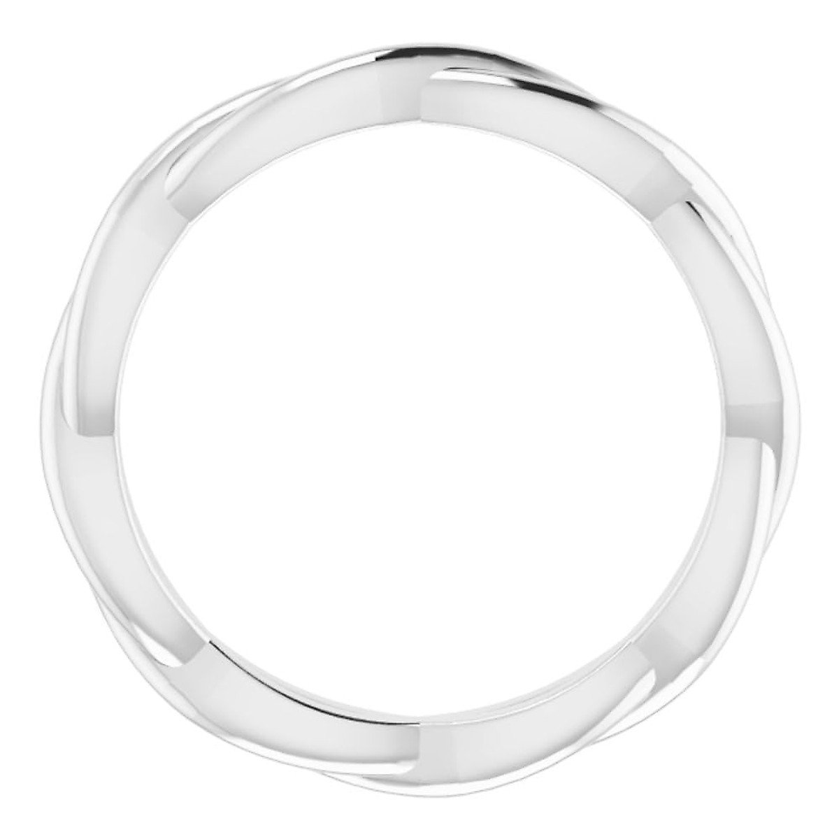 14k White Gold Woven Bridal Wedding Band Ring Fine Jewelry for Women Gifts for Her, Size 4.5