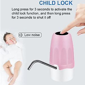 GETMAX New 2023 Premium Patented Portable Water Pump Dispenser 1-5 Gallon Automatic Powerful 1200Mah Electric Water Bottle Pump Water Proof Child Lock & Battery Power Display For Home Office Use Green