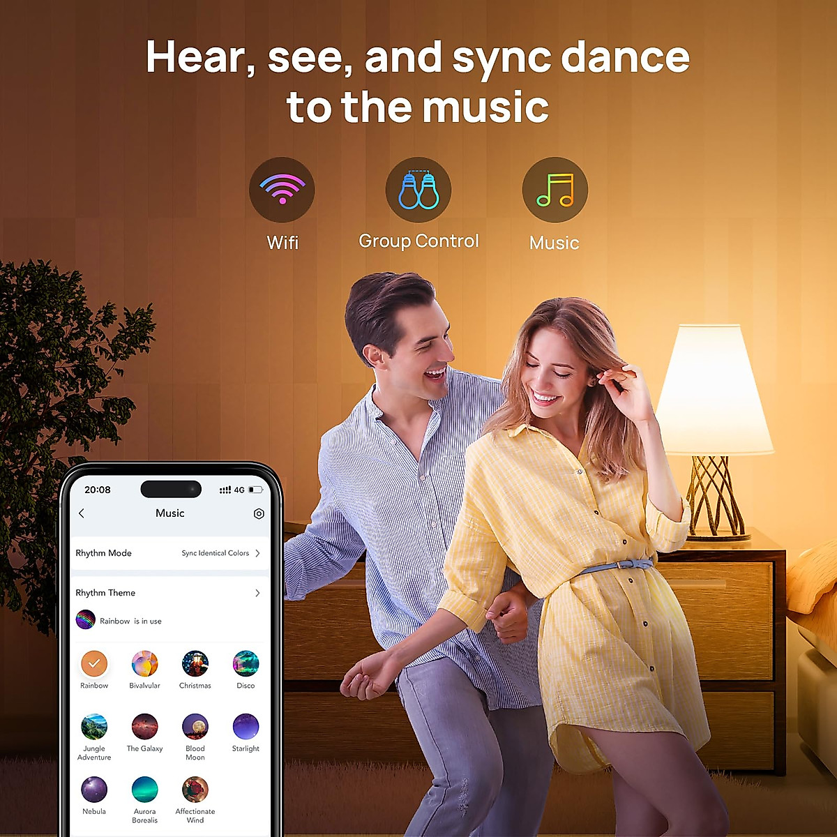 Consciot Smart Light Bulbs,WiFi Bluetooth Bulbs Works with Alexa/Google Home/Siri/SmartThings, RGBTW Color Changing LED Light Bulb, Music Sync Smart Bulbs E26 9W 800LM A19 Matter Smart Bulb, 2 Pack