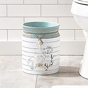Avanti Linens - Waste Basket, Decorative Trash Can for Home or Office, Farmhouse Chic Bathroom Accessories (Farmhouse Shell Collection)