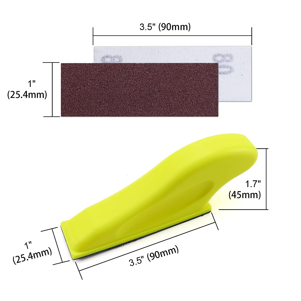 POLIWELL Micro Sanding Tools 3.5” x 1” Detail Sander for Small Projects, Mini Handle Sander Kit+ Sandpaper 40 80 120 180 240 400 600 Grit for Crafts Wood Finishing Tight Narrow Spaces, 120 PCS