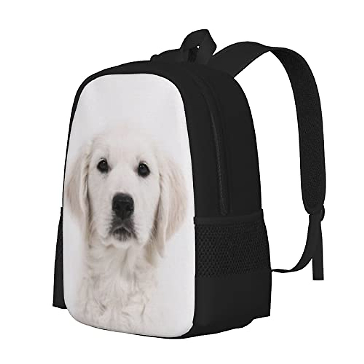 White Golden Retriever Printed Backpack Teen Boys & Girls Laptop Backpack 15" Outdoor Travel Lightweight Bag