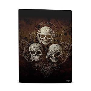 Head Case Designs Officially Licensed Alchemy Gothic No Evil Three Skull Gothic Vinyl Faceplate Sticker Gaming Skin Decal Cover Compatible with Sony Playstation 5 PS5 Digital Edition Console