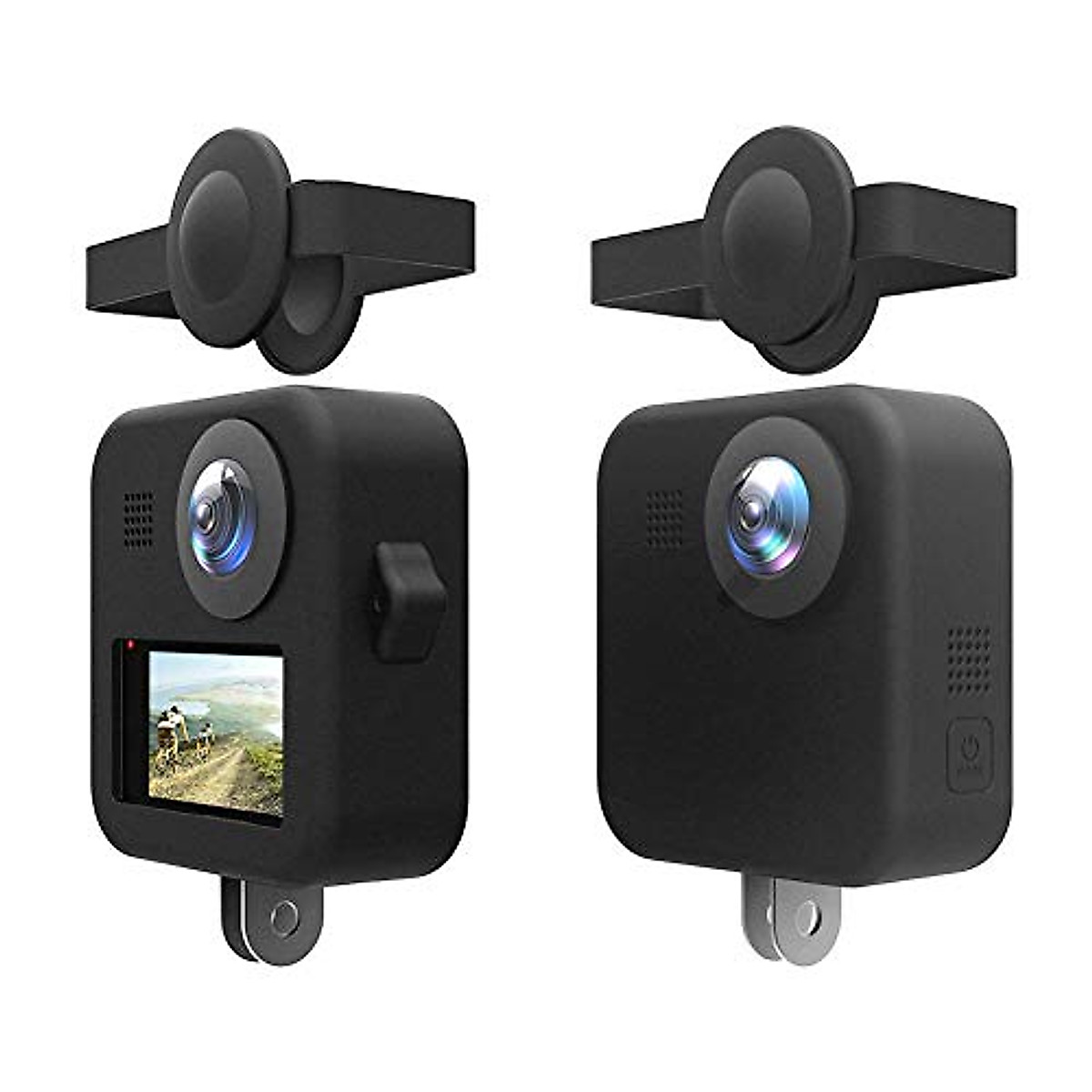 Camera Silicone Cover, Soft Silicone Lens Cover Housing, Silicon Lens Cap Protective Cover Case Replacement Accessories with Adjustable Lanyard, for Max Camera Body