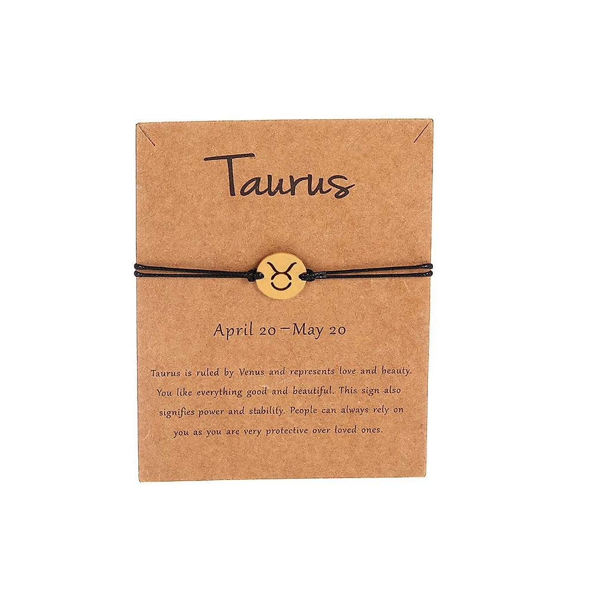 COLORFUL BLING Horoscope Zodiac Bracelet 12 Constellation Sign Bracelet for Women Astrology 14k Gold Plated Bracelet Anklet Friendship Couple Jewelry with Message Card- Taurus Gold