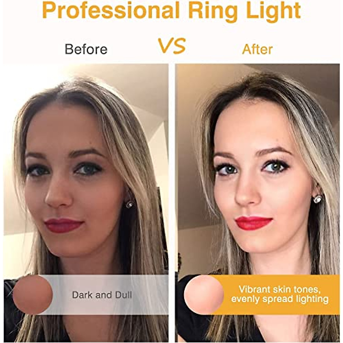 Clip on Ring Light, Kimwood Rechargeable 60 LED Selfie Ring Light for Phone, Laptop, Tablet ( 3 Models, 5 Level Brightness)
