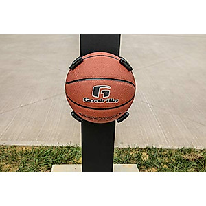 Silverback Basketball Holder Compatible with Men's, Women's, Youth Basketballs, Soccer Balls, Volleyballs, and Kickballs,Black