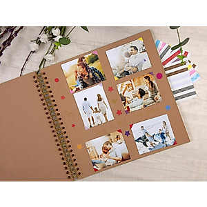 potricher 12 x 12 Inch Large DIY Scrapbook Photo Album 80 Pages Thick Kraft Blank Yellow Paper Memory Book for Wedding and Anniversary Family (Yellow, 12 Inch)