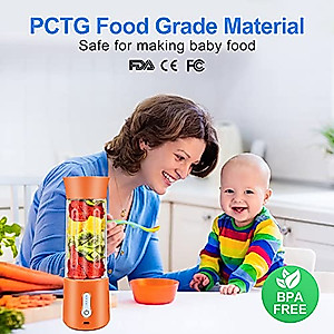 Portable Blender for Shakes and Smoothies, 17 Oz Personal Smoothie Blender USB Rechargeable Juicer Cup with 6 Blades