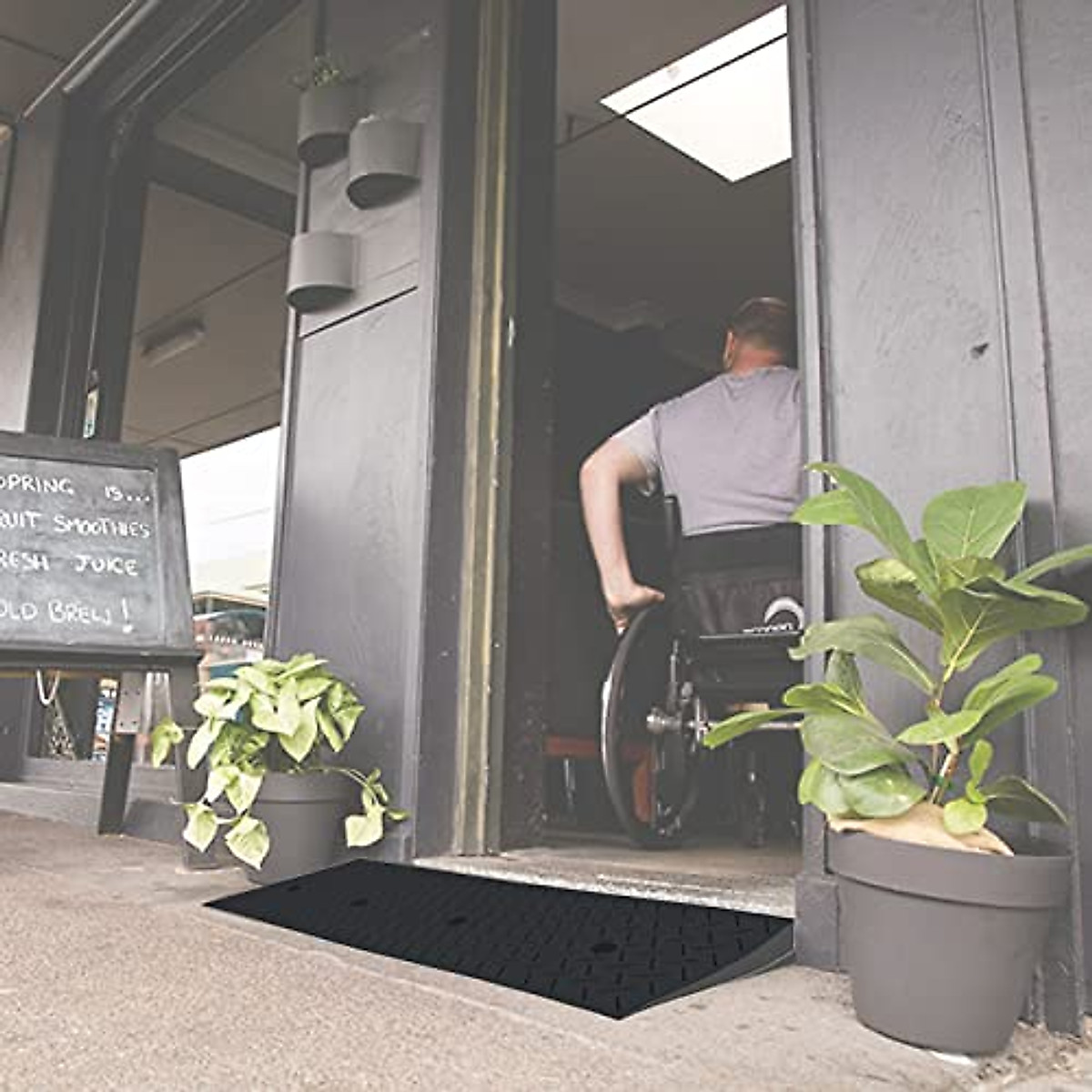 Threshold Ramp, Driveway Curb Ramps for Wheelchair - 1.5in/ 2in/ 2.5in/ 3in/ 3.5in/ 4in Rise, Heavy Duty Transition Threshold Ramp with Non Slip Surface, Easy to Fix ( Color : Black , Size : 6cm/2.5in