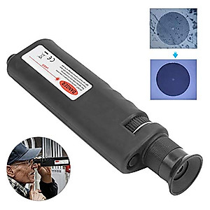 Fiber Optic Microscope, 400X Monocular Portable Microscope High Accuracy Fiber Optical Cable Inspection Magnifier Fiber Dents Detector for Stain and Scratch Detection