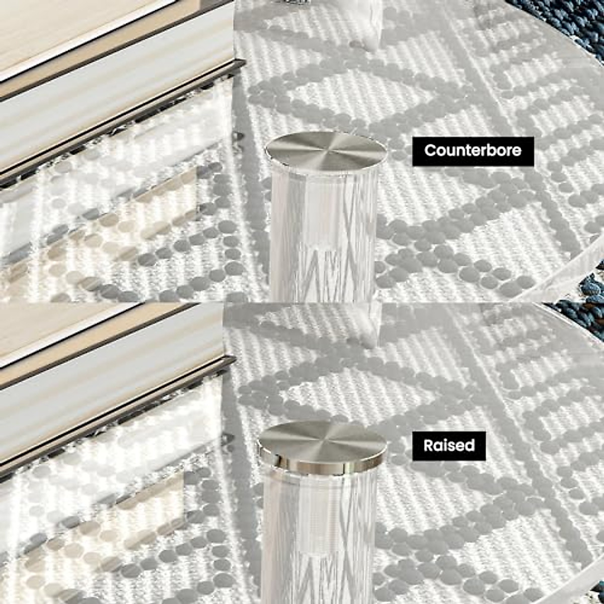 GOIOOIA Acrylic Coffee Table Round - 23.62" D X 23.62" W X 15.75" H Clear Coffee Table for Small Living Room Office Apartment Reception Room Modern Waterproof Sturdy Anti-Corrosion